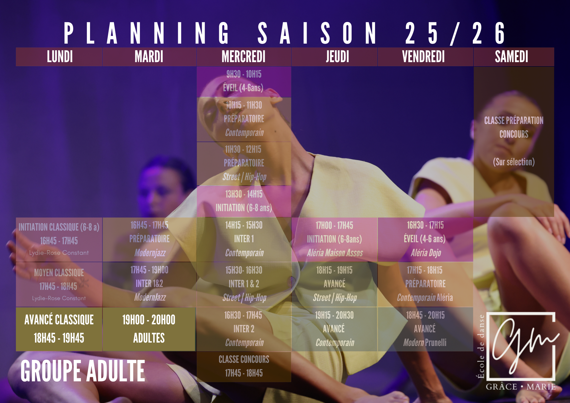 PLANNING ADULTE